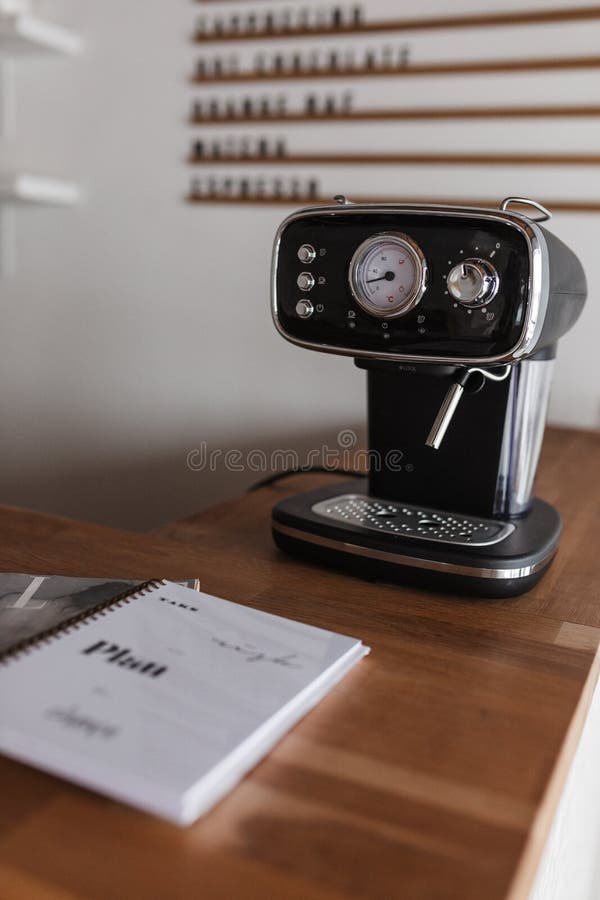 The Coffee Machine is on the Table in the Cafe Stock Image - Image of ...