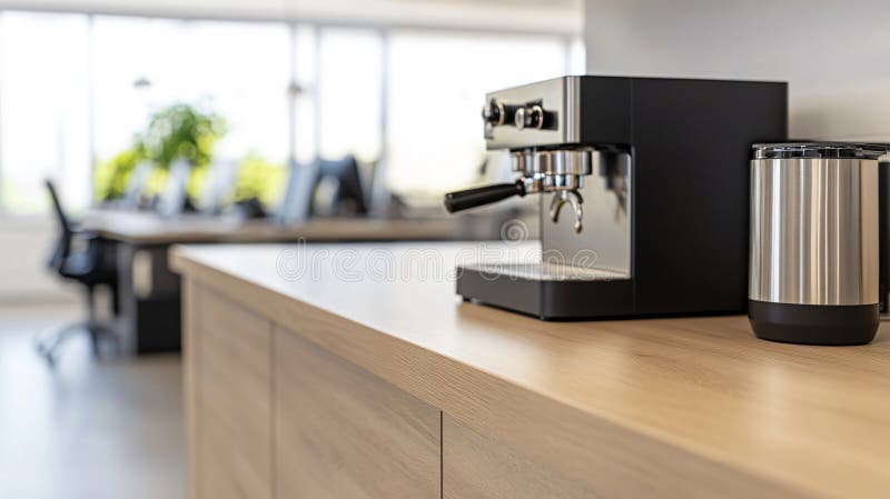 Coffee Machine and Thermos Ready To Brew a Fresh Cup of Coffee on an ...