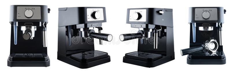 Coffee Machine on a White Background. Espresso Coffee Maker Close-up ...