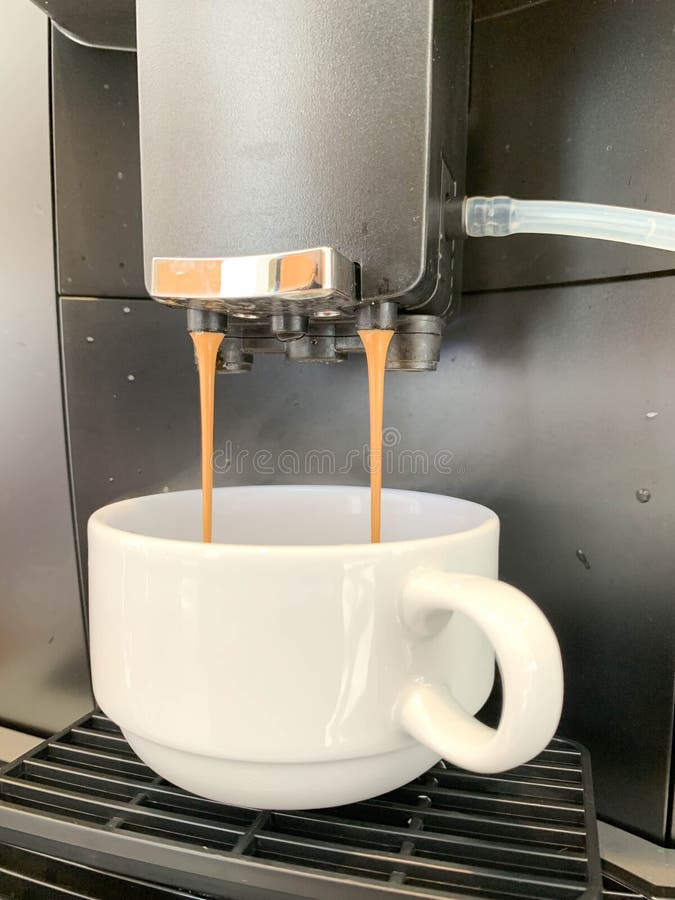 Coffee machine on working stock image. Image of prepare - 258689059