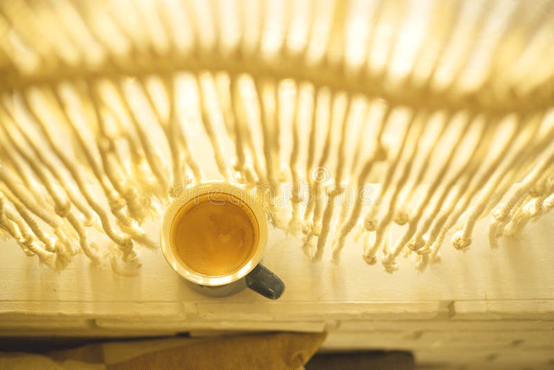 Coffee and Macrame in a Cozy Bright House. Stock Image - Image of ...