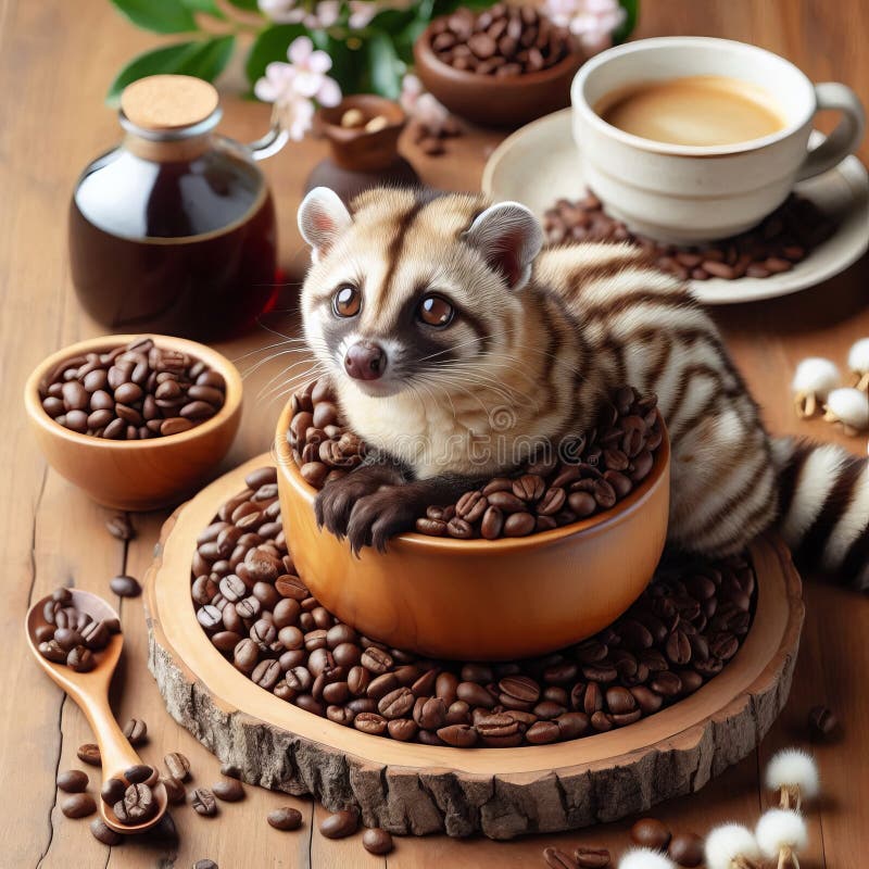 Coffee Made from Beans Eaten Digested and Excreted by Civet Cats Stock ...