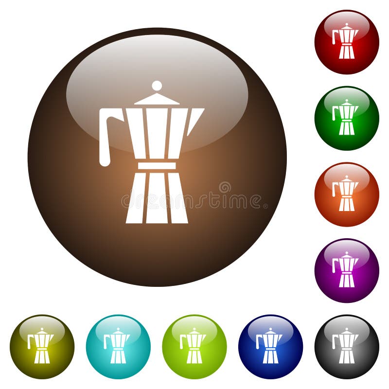 Coffee Maker Color Glass Buttons Stock Vector - Illustration of energy ...
