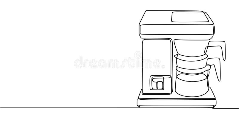 Coffee Maker in Continuous Line Drawing. Food and Drink Preparation ...