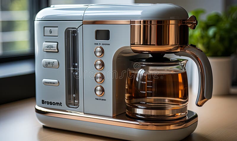 Coffee Maker on Countertop stock image. Image of brewer - 326098449
