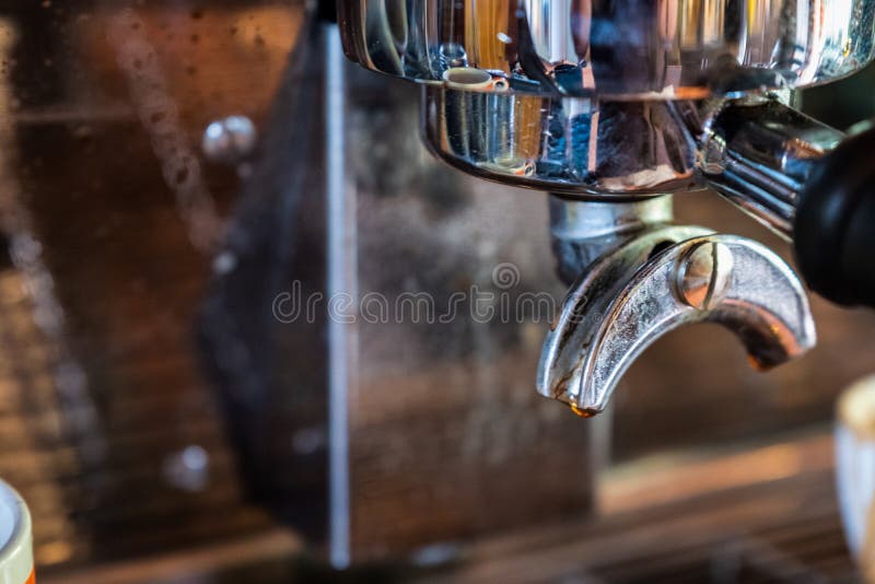 Coffee Maker with Grinder Glossy Stock Image - Image of flow, grinding ...