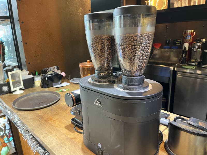 Coffee Maker and Coffee Grinder in Coffee Shop. Editorial Photography ...