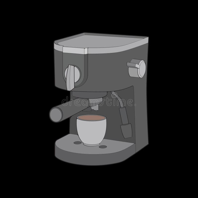Coffee Maker Outline Drawing Vector, Coffee Maker Drawn in a Sketch ...