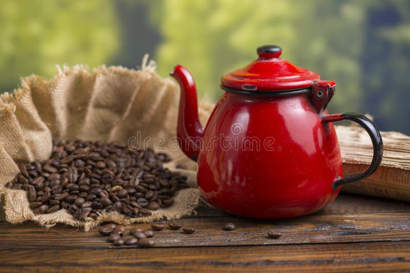 Coffee Maker with Homemade Organic Coffee Stock Image - Image of ...