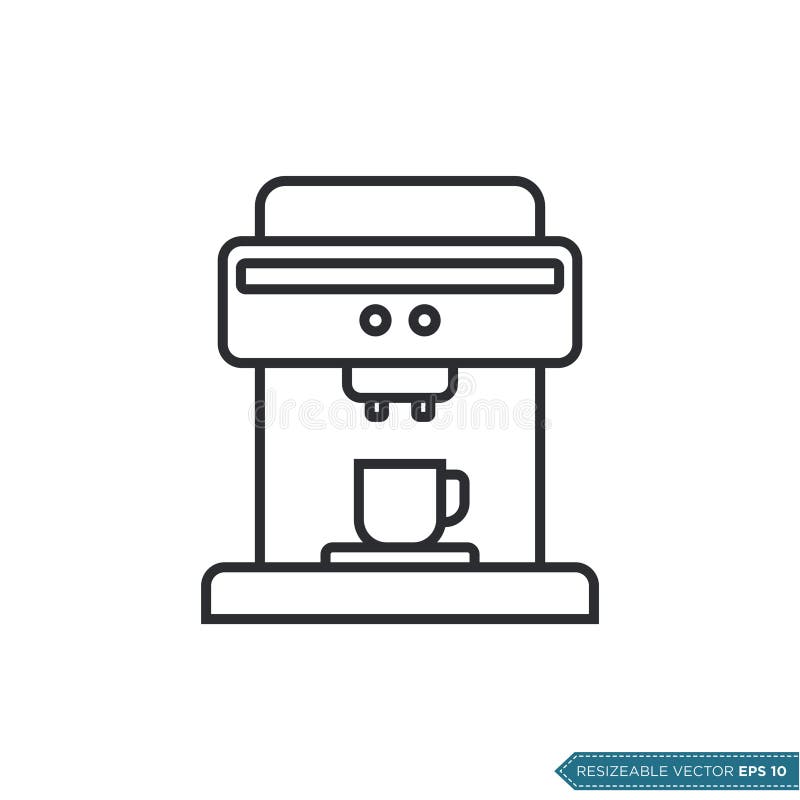 Black Color Coffee Maker Icon Vector Template Illustration Design Stock ...