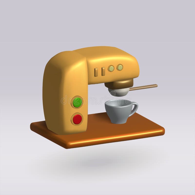 Coffee Maker Machine Isolated 3d Icon. Coffee Maker 3d Illustration ...