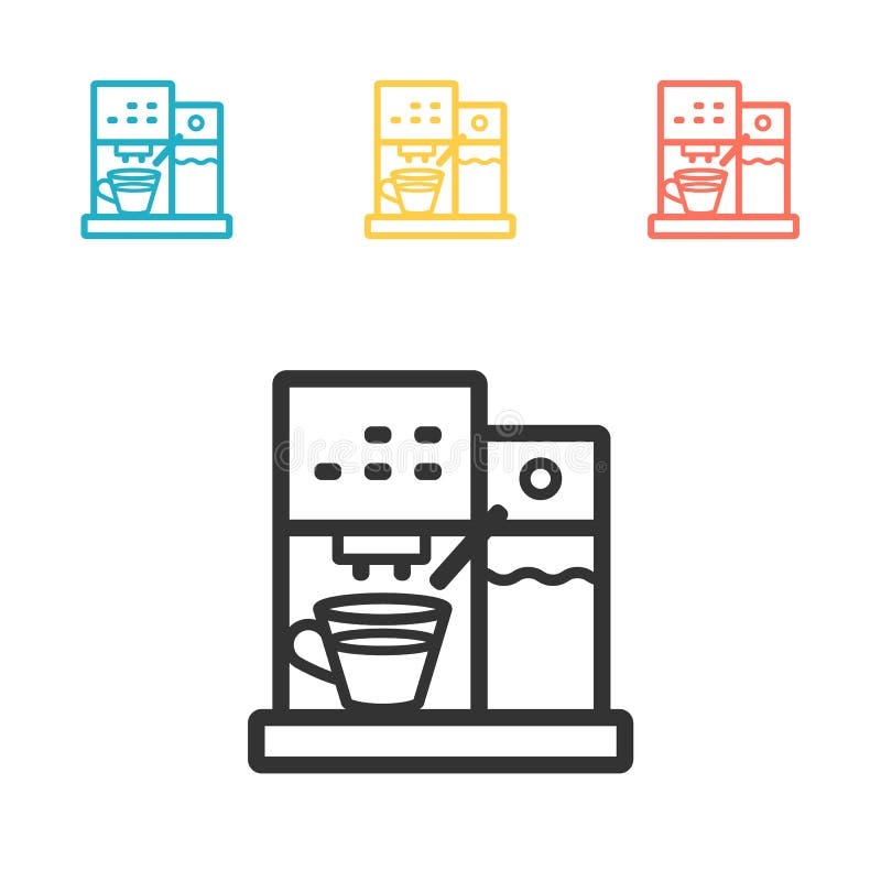 Coffee Maker Machine Line Icon . Simple Vector. Stock Vector ...
