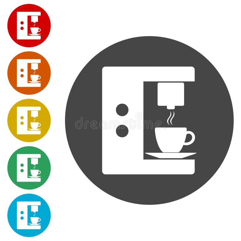 Coffee Machine Icon Concept. Coffee Time Icon Isolated on White ...