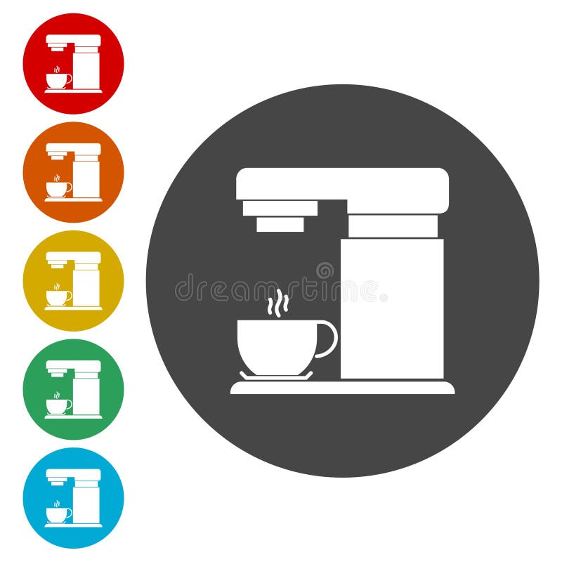 Coffee Machine Icon Concept. Coffee Time Icon Isolated on White ...