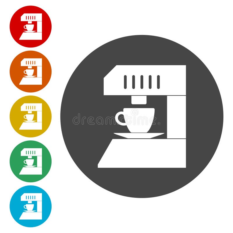 Coffee Machine Icon Concept. Coffee Time Icon Isolated on White ...
