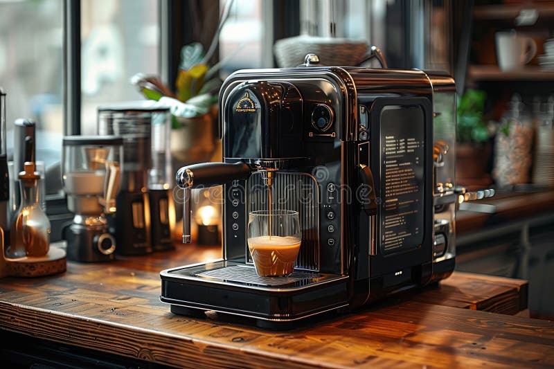 Coffee Maker with Menu on the Side Stock Illustration - Illustration of ...