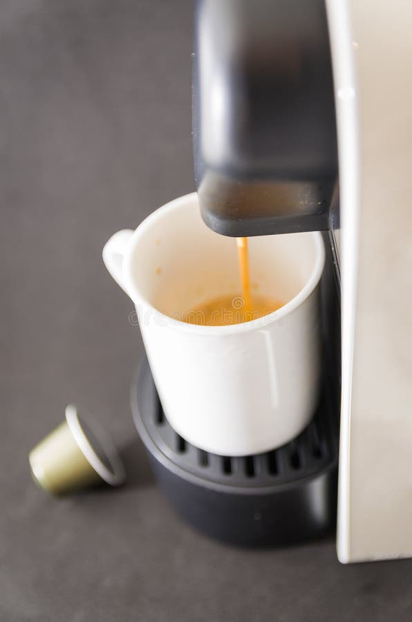 Coffee Maker Serving Coffee, Espresso, Coffee Pod Stock Photo - Image ...