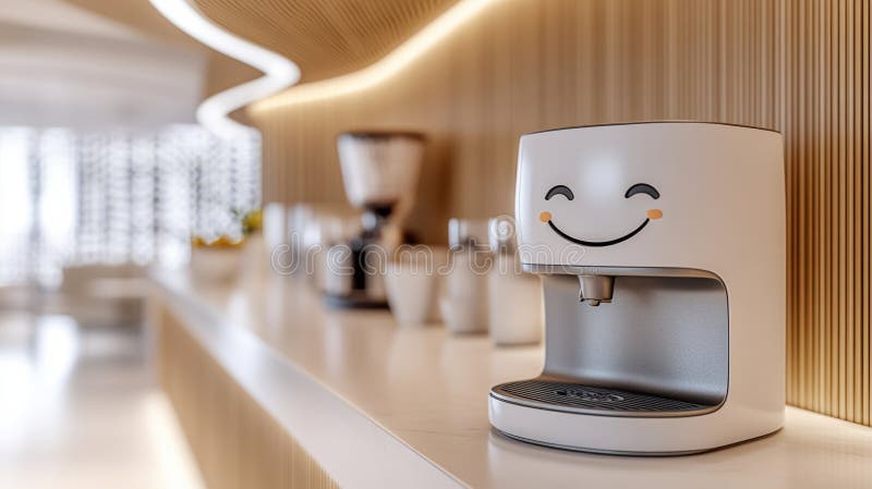 A Coffee Maker with a Smiley Face on the Front of it, AI Stock Photo ...
