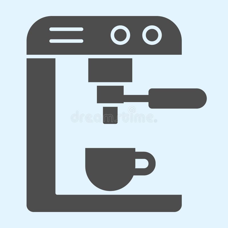 Coffee Maker Solid Icon. Machine and Cup of Brewed Hot Drink Stock ...