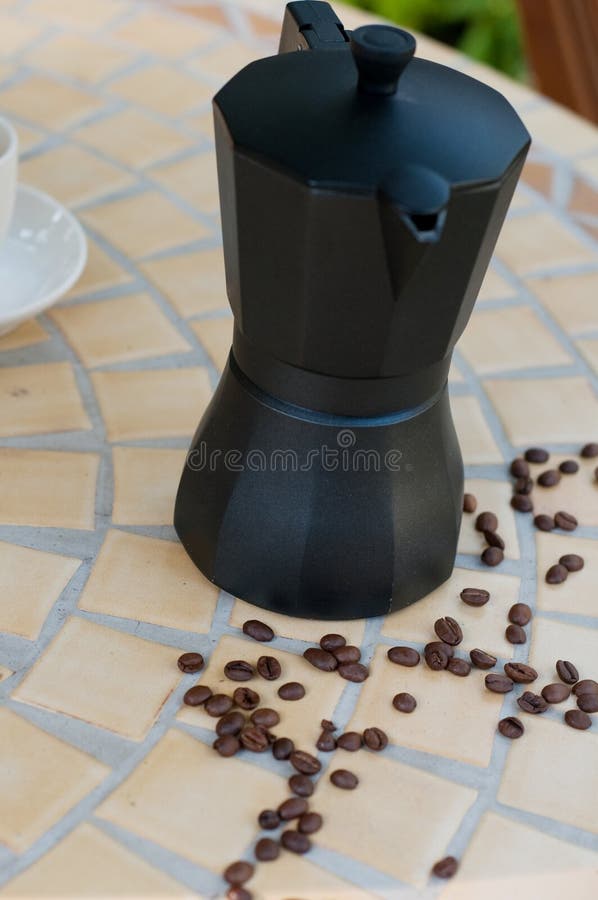 Coffee maker on the table stock image. Image of italy - 37899317