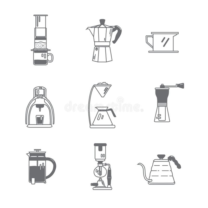 Coffee Maker Tools stock illustration. Illustration of posters - 93140564