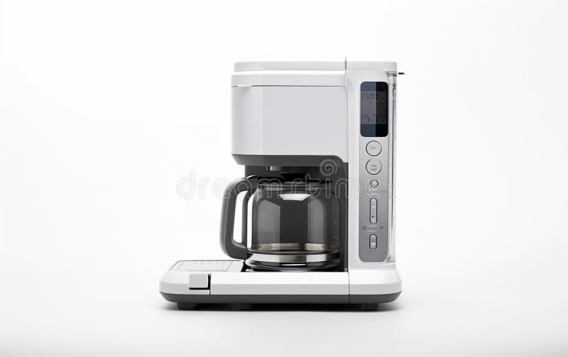 Sleek Black Electric Coffee Maker White Background Stock Photos - Free ...
