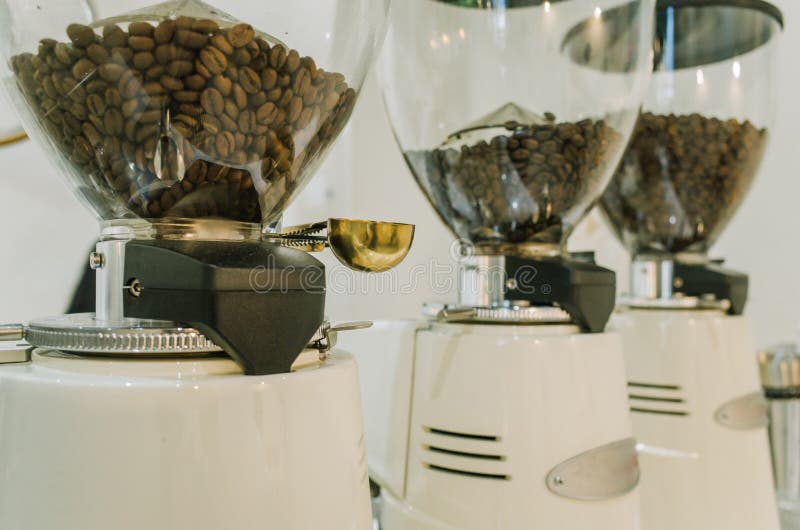 Coffee Maker, Coffee Percolator and Coco Beans Stock Image - Image of ...