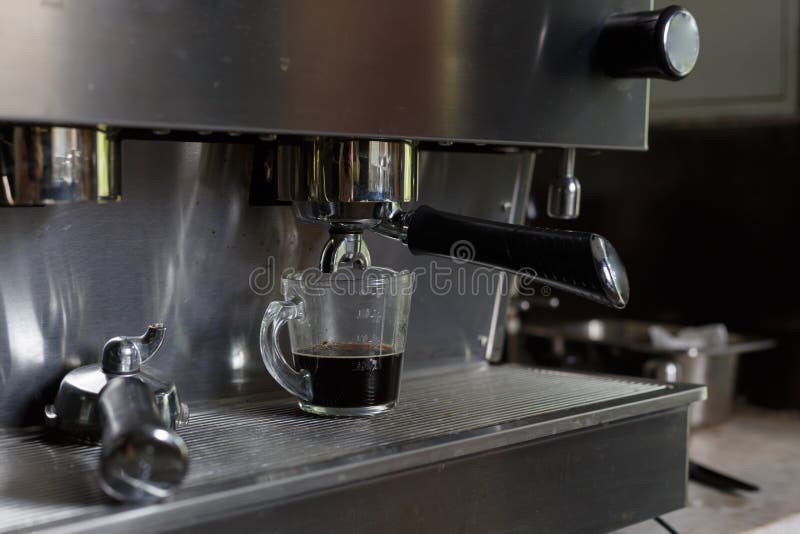 Coffee Making Process from Coffee Machine Stock Photo - Image of coffee ...