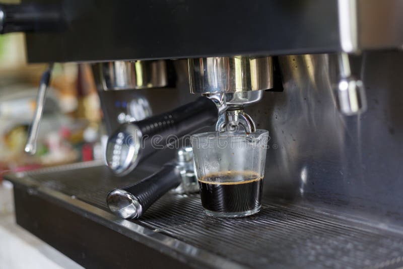 Coffee Making Process from Coffee Machine Stock Image - Image of ...