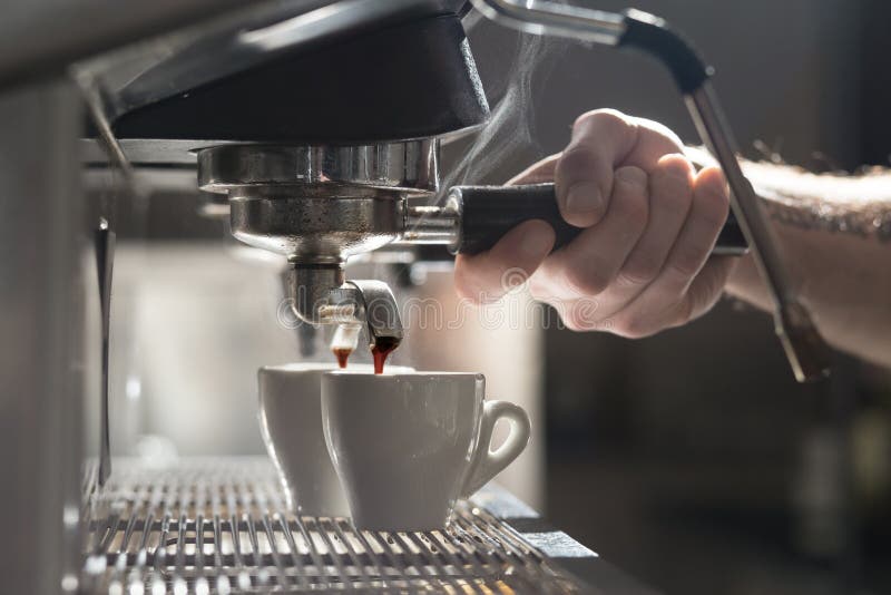 Coffee Making Process; Espresso Cup and Coffee Machine; Stock Image ... Coffee Making Process; Espresso Cup and Coffee Machine; Stock Image ...