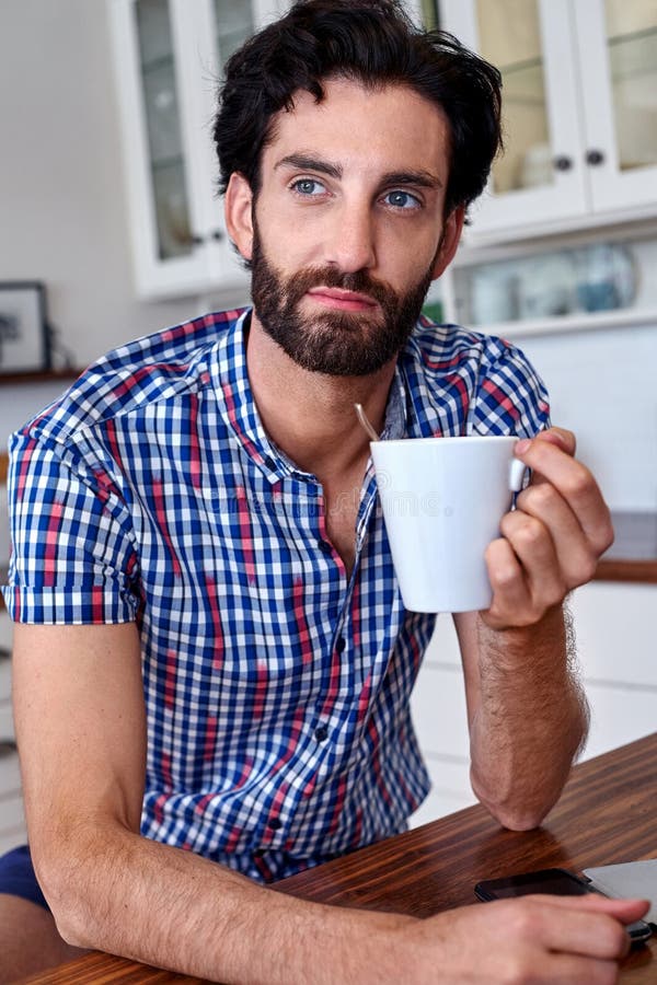 Coffee man kitchen stock photo. Image of drink, lifestyle - 51343714