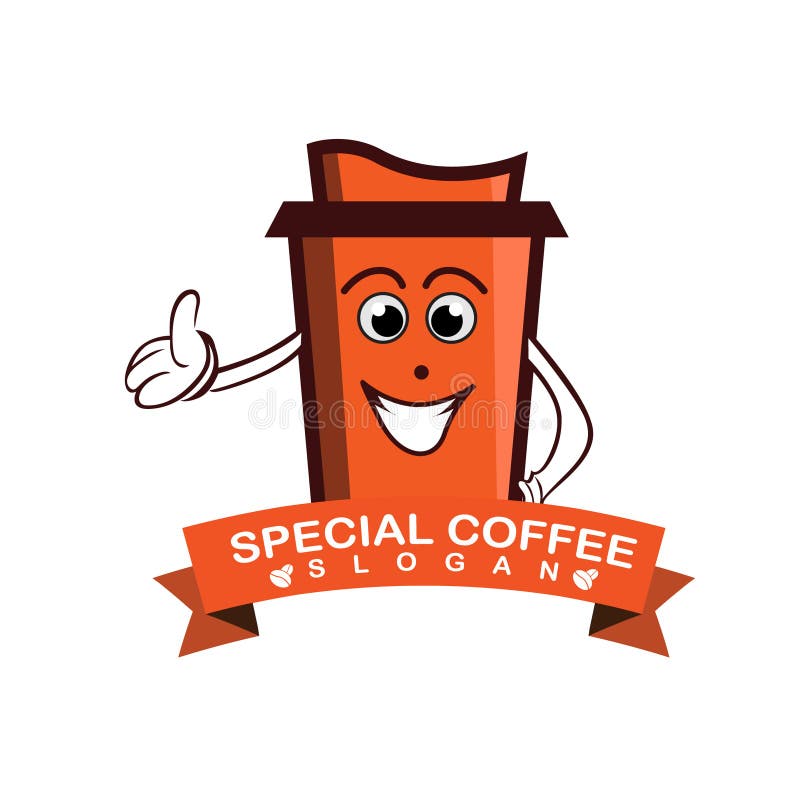 Coffee Mascot Logo stock vector. Illustration of green - 100380218