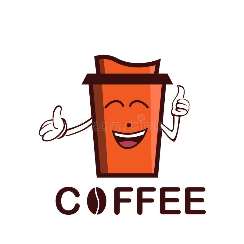 Coffee Mascot Logo stock vector. Illustration of paper - 100380477