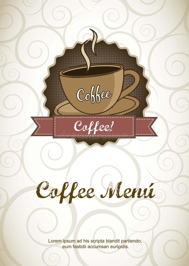 Coffee Menu Template stock vector. Illustration of wooden - 91349377