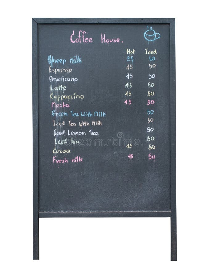 Blackboard Menu on a Coffee Shop Stock Photo - Image of meal, banner ...