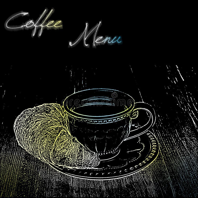 Coffee Menu Design with a Cup Stock Vector - Illustration of drink ...