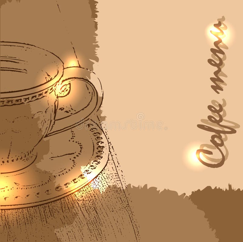 Coffee Menu Design with a Cup Stock Vector - Illustration of menu, blob ...