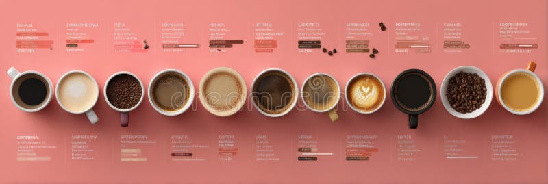 Coffee Menu Displaying Caffeine Levels from Low To High with a Soft ...