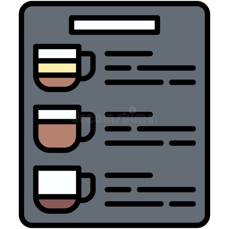 Coffee Menu Icon, Coffee Shop Related Vector Stock Vector ...