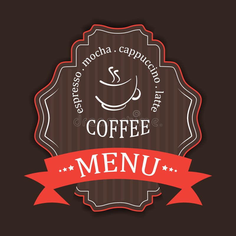 Coffee Menu Label Design Template in Retro Style Stock Vector ...