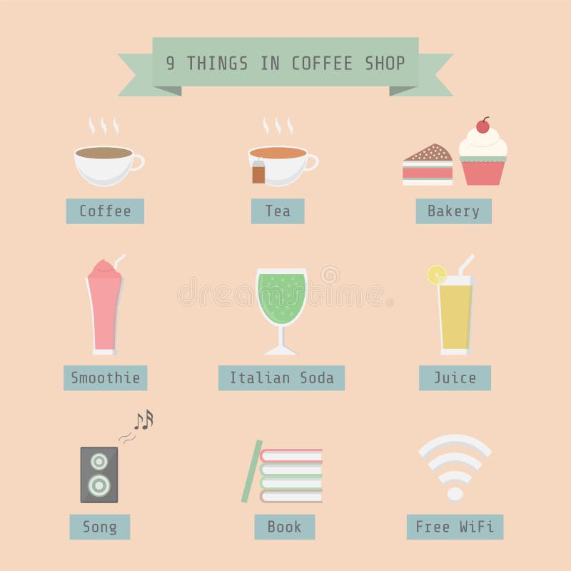 Coffee stock illustration. Illustration of caffeine, flat - 41757260