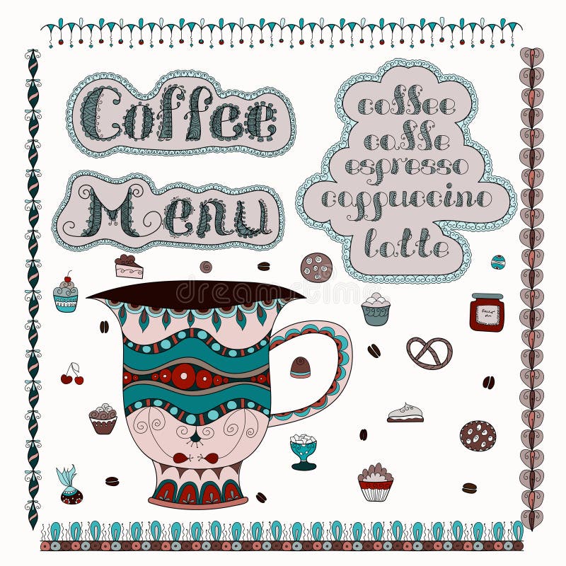 Coffee Menu. Vector Illustration. Stock Vector - Illustration of card ...