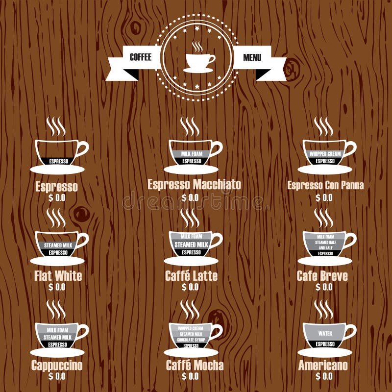 Coffee Menu. Vector Illustration Decorative Design Stock Vector ...