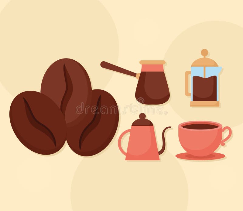 Coffee methods items stock vector. Illustration of delicious - 253302095