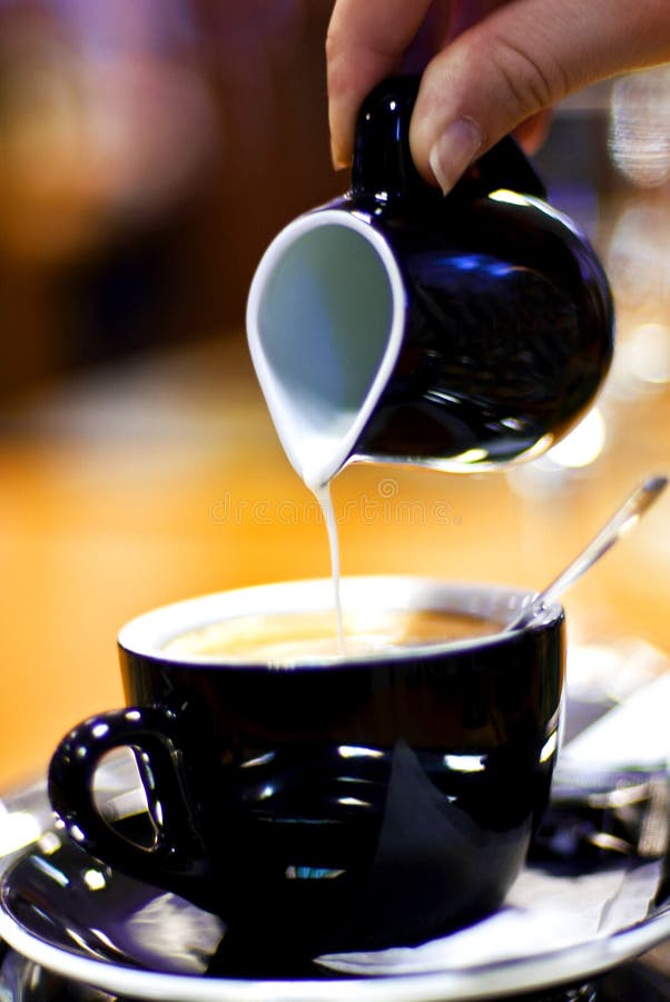 Coffee with milk stock photo. Image of black, served, serving - 3780556