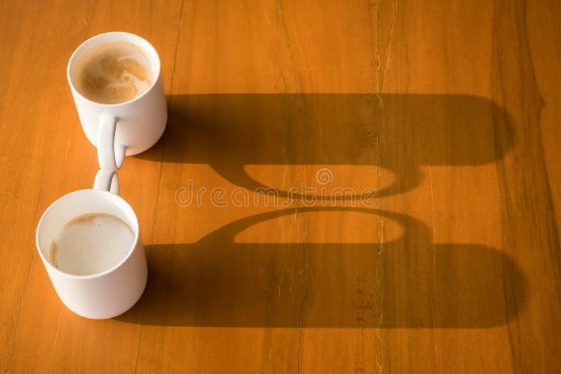 Coffee and Milk Tea with Long Shadow Stock Image - Image of double ...