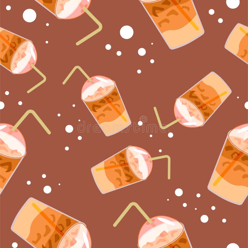 Coffee Milkshake Straw Pattern Illustration Stock Vector - Illustration ...