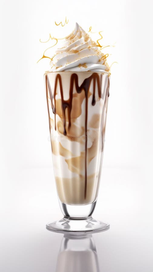Coffee Milkshake with Whipped Cream on a Light Background Stock ...