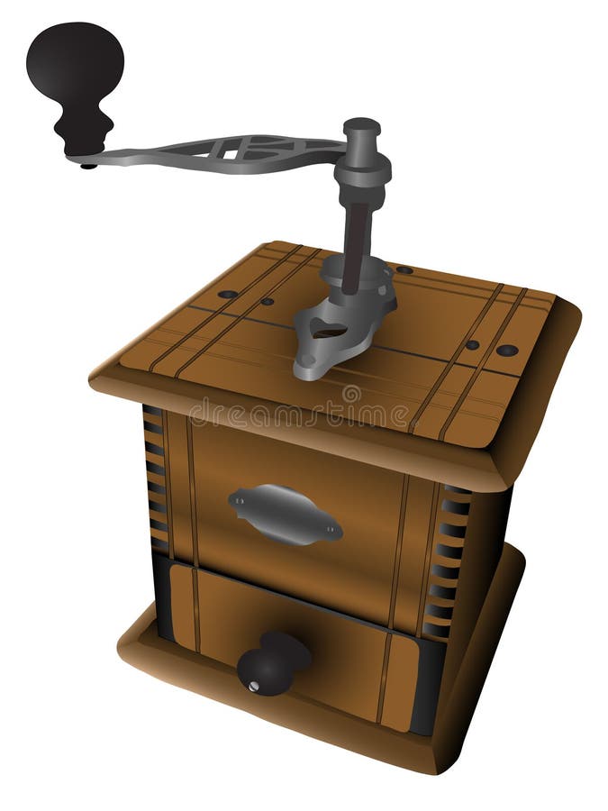 Coffee Mill. Hand Drawn Illustration. Stock Vector - Illustration of ...