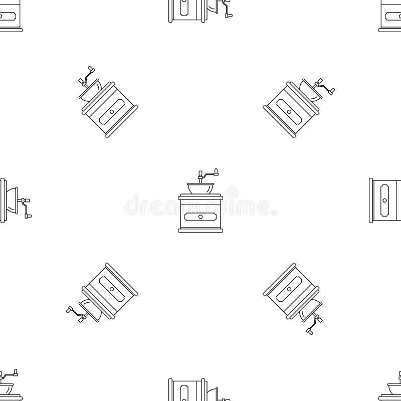 Coffee Mill Pattern Seamless Vector Stock Vector - Illustration of ...